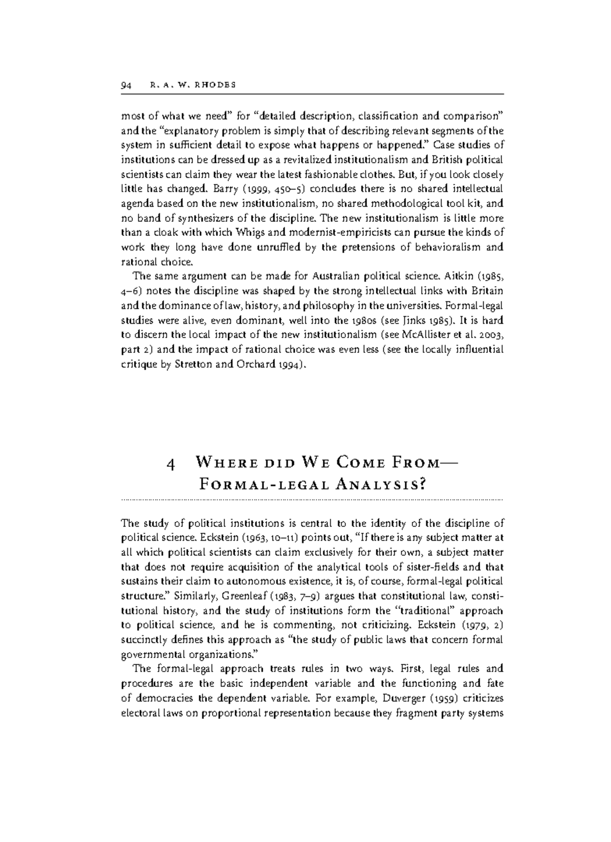 Political Science Analysis (PS-11): The Evolution of Institutionalism ...