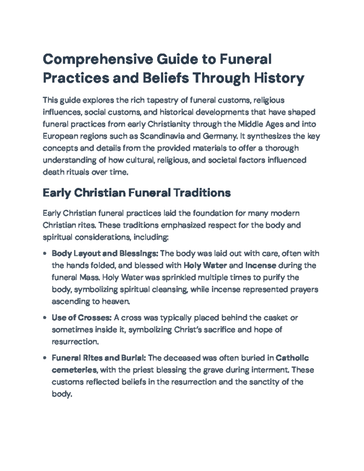 Comprehensive Guide to Historical Funeral Practices and Beliefs - Studocu