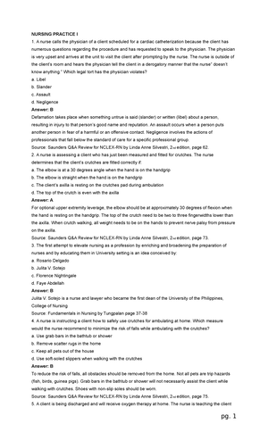 PNLE 100 Items - Practice exam mock and pe boards for PNLE - Philippine ...