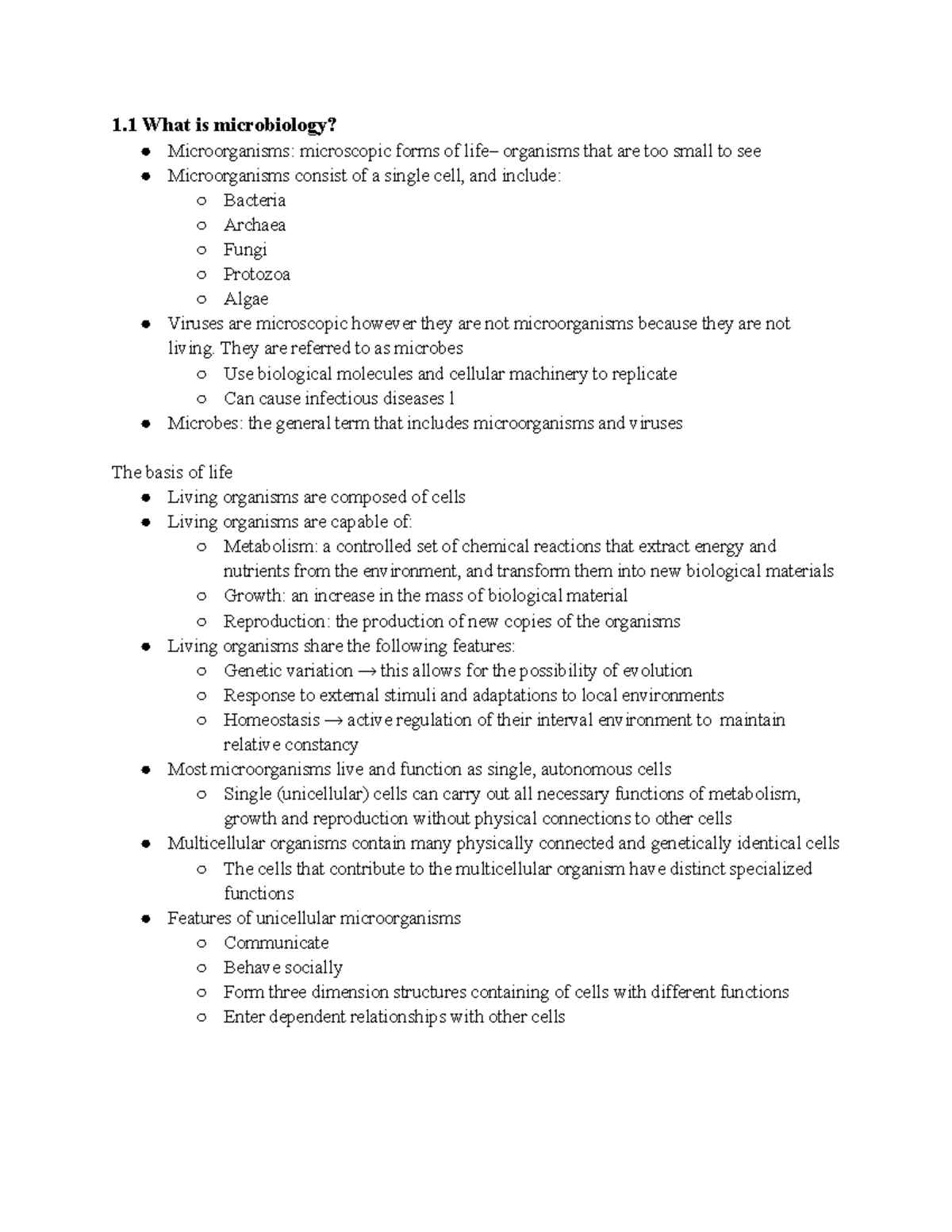 Ch1 Microbial World Chapter 1 Textbook Notes 1 What Is