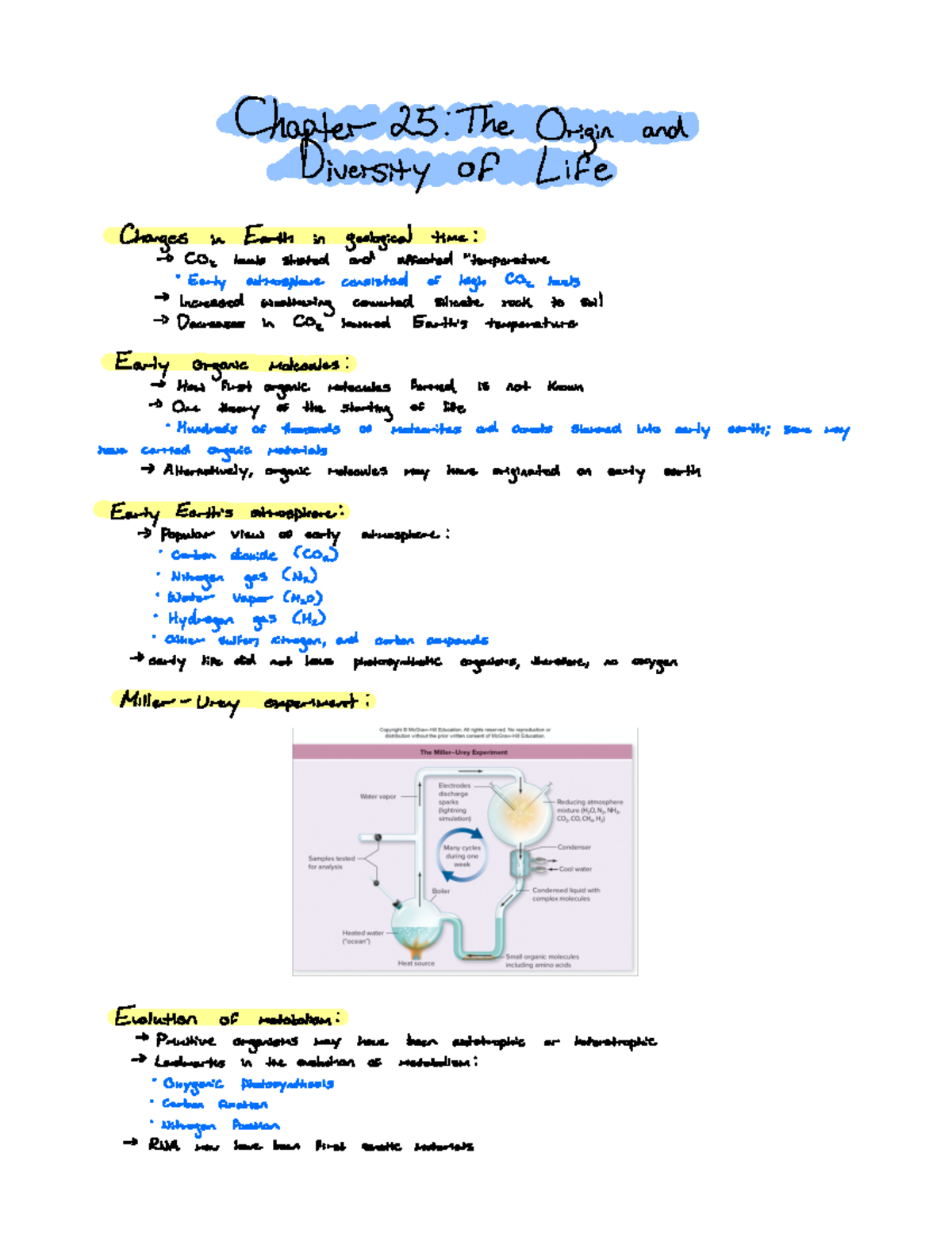 Chapter 25: The Origin and Diversity of Life in Earth's History - Studocu