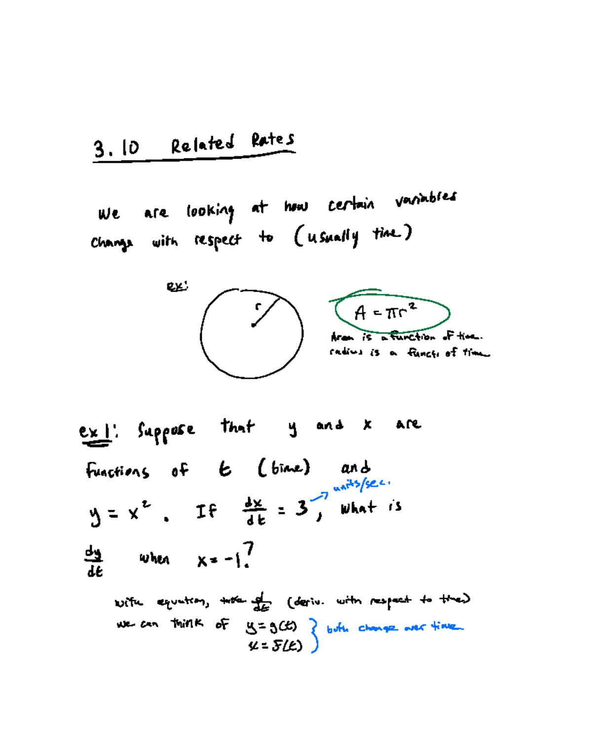 Related Rates Problems & Solutions - Calculus 101 Notes - Studocu