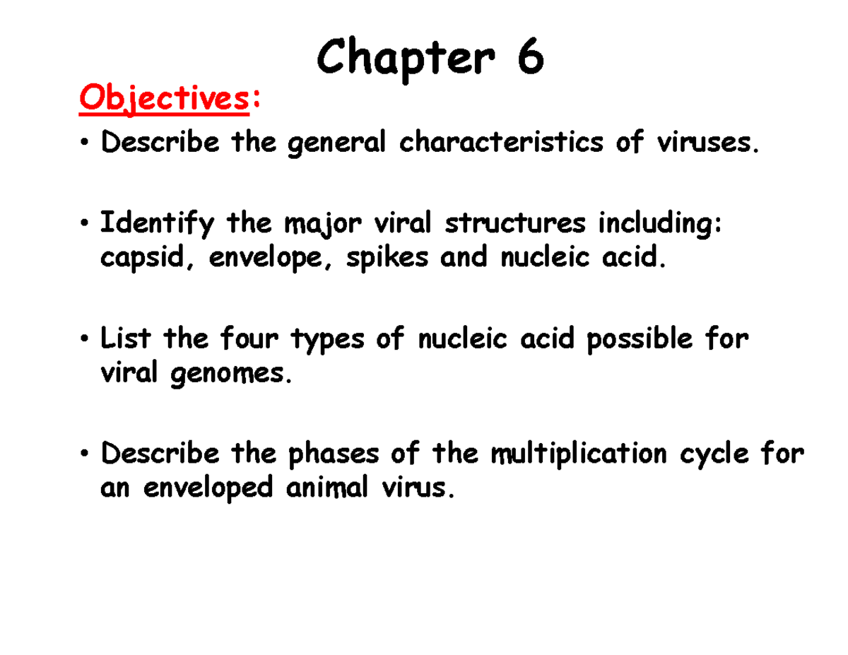 Viral Structures and Replication Processes: Chapter 6 Overview - Studocu