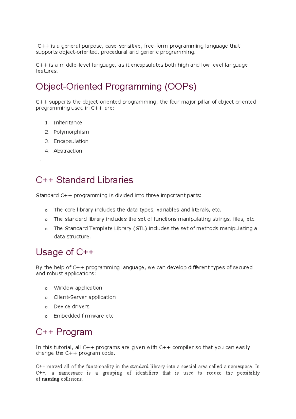 OOP Concepts Overview: Abstraction, Encapsulation, Inheritance & More - Studocu