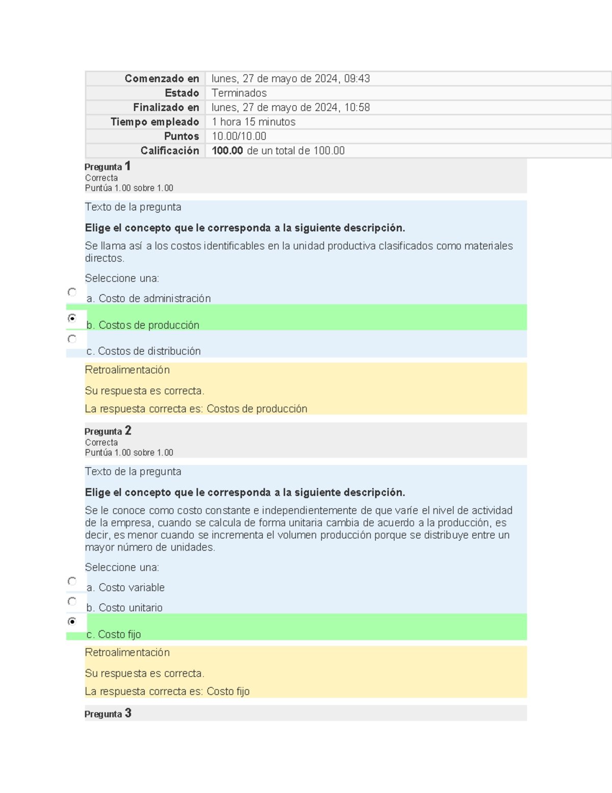 Examen 1: Contabilidad de Costos - Evaluación Final 2024 - Studocu