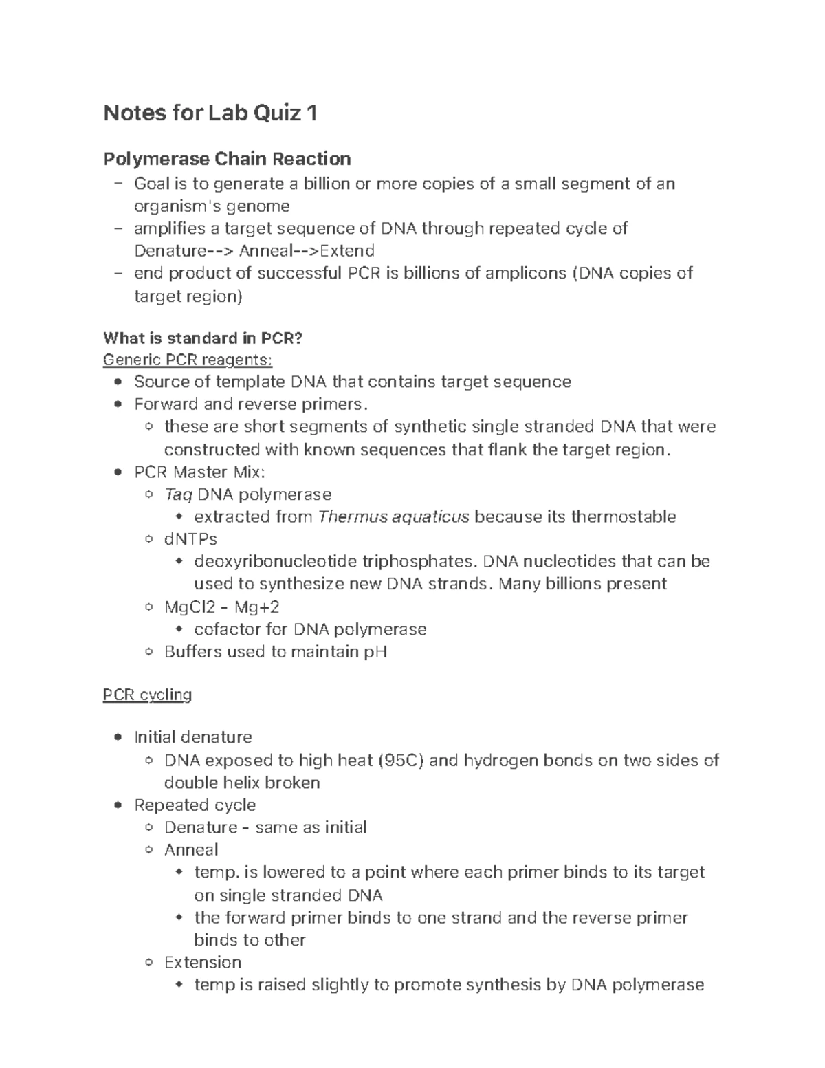 Lab Quiz 1 Notes - Summary Diversity of Form and Function - Bacteria ...