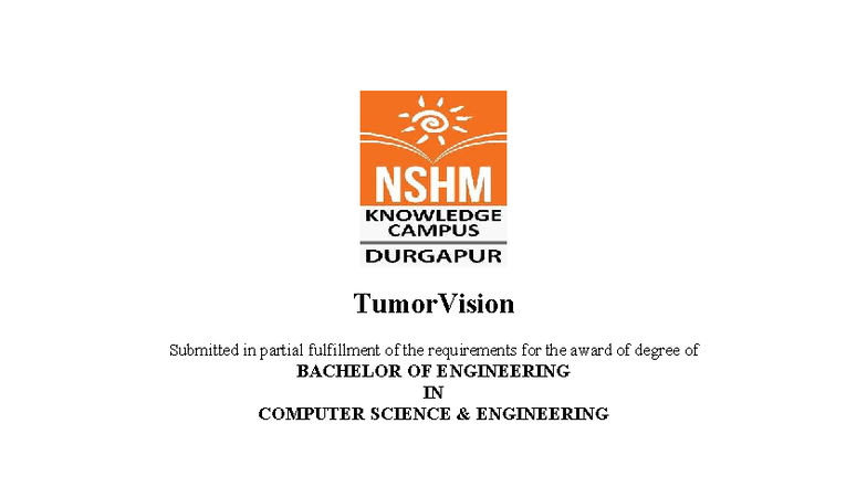 MRI Brain Tumor Detection System: Project Synopsis for CSE 27300122046 ...
