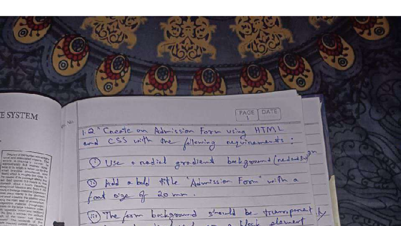 1000034994 - Admission Form Design (HTML & CSS) with Gradient ...