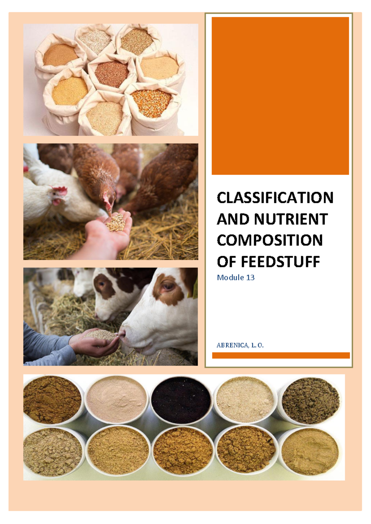 AS 3 Module 13: Classification & Nutrient Composition of Feedstuff ...