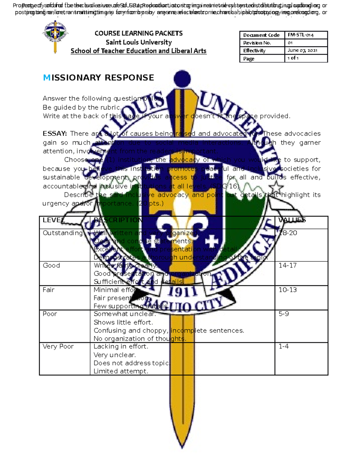 CFE-105A Module-3 Missionary-Response - COURSE LEARNING PACKETS ...