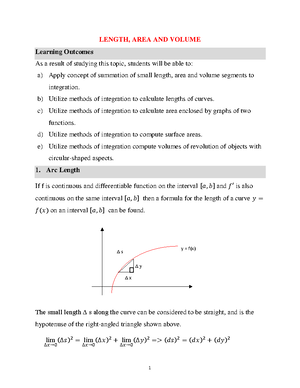 Lesson 8 Numerical Integration - NUMERICAL INTEGRATION Learning Outcomes As a result of studying ...