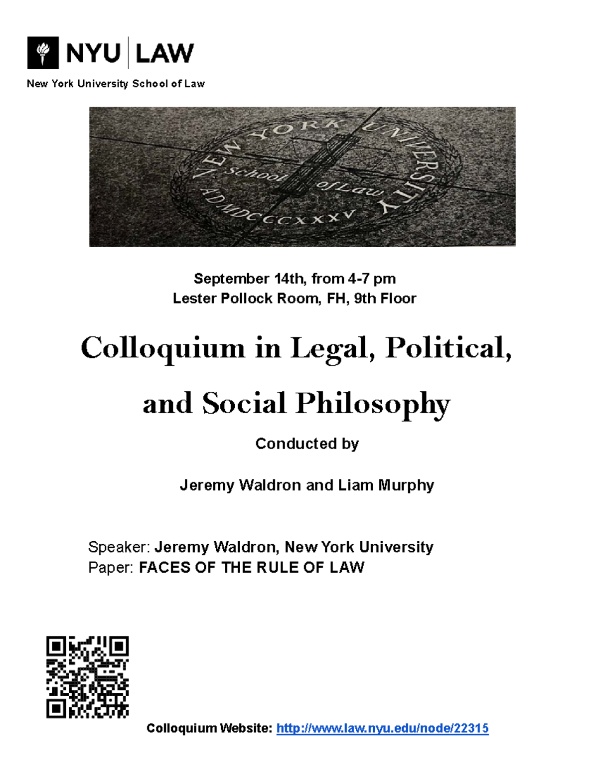 FACES OF THE RULE OF LAW - NYU Colloquium Paper by Jeremy Waldron - Studocu