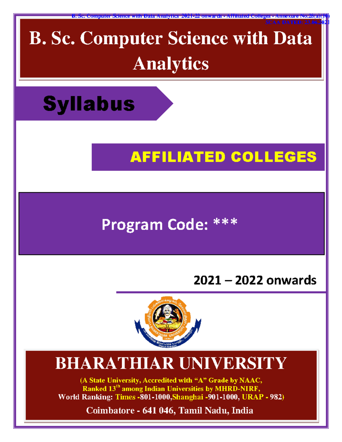 BSC CS 1ST SEMESTER SYLLABUS: PROGRAMMING IN C & DATA STRUCTURES - Studocu