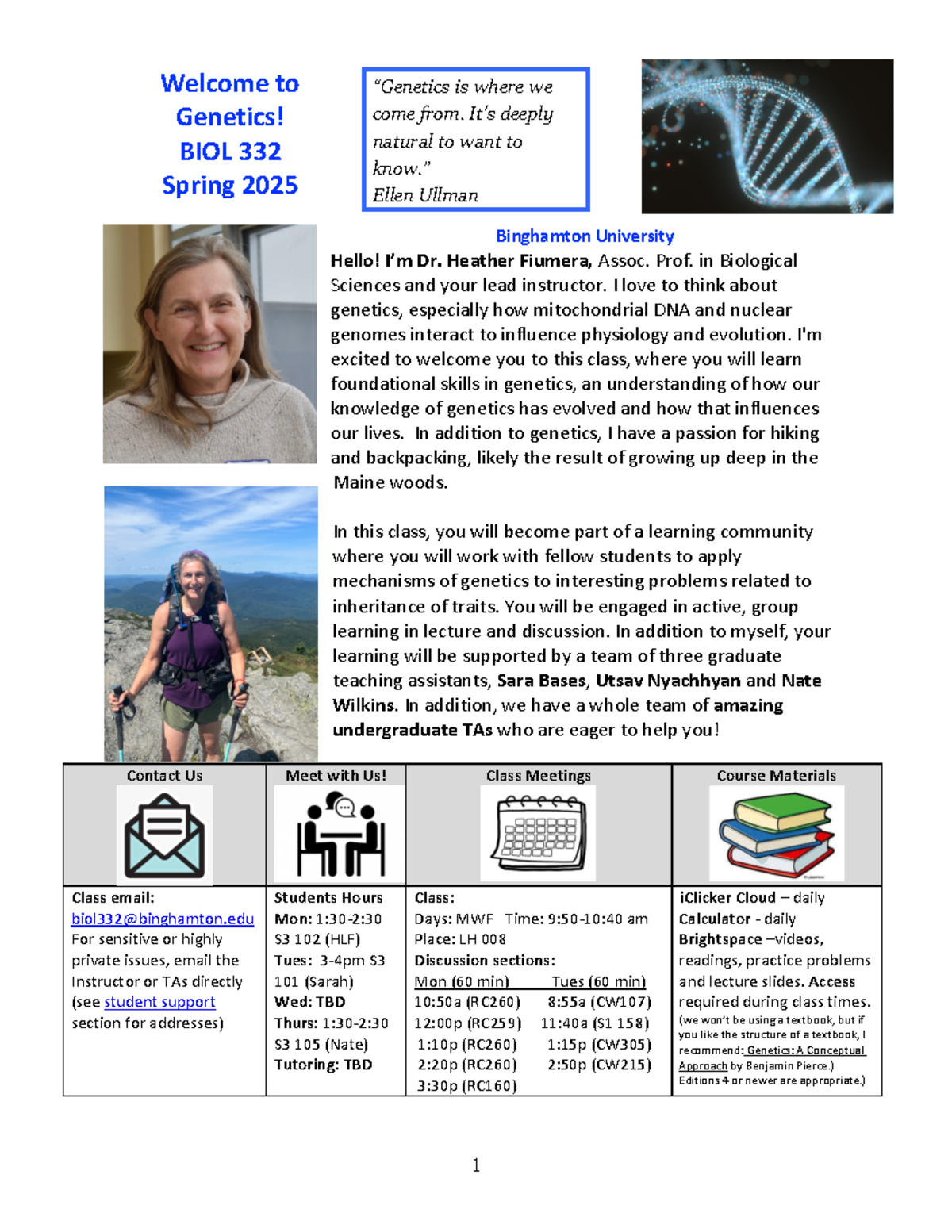 Genetics Course Overview and Expectations - BIOL 332 Spring 2025 - Studocu