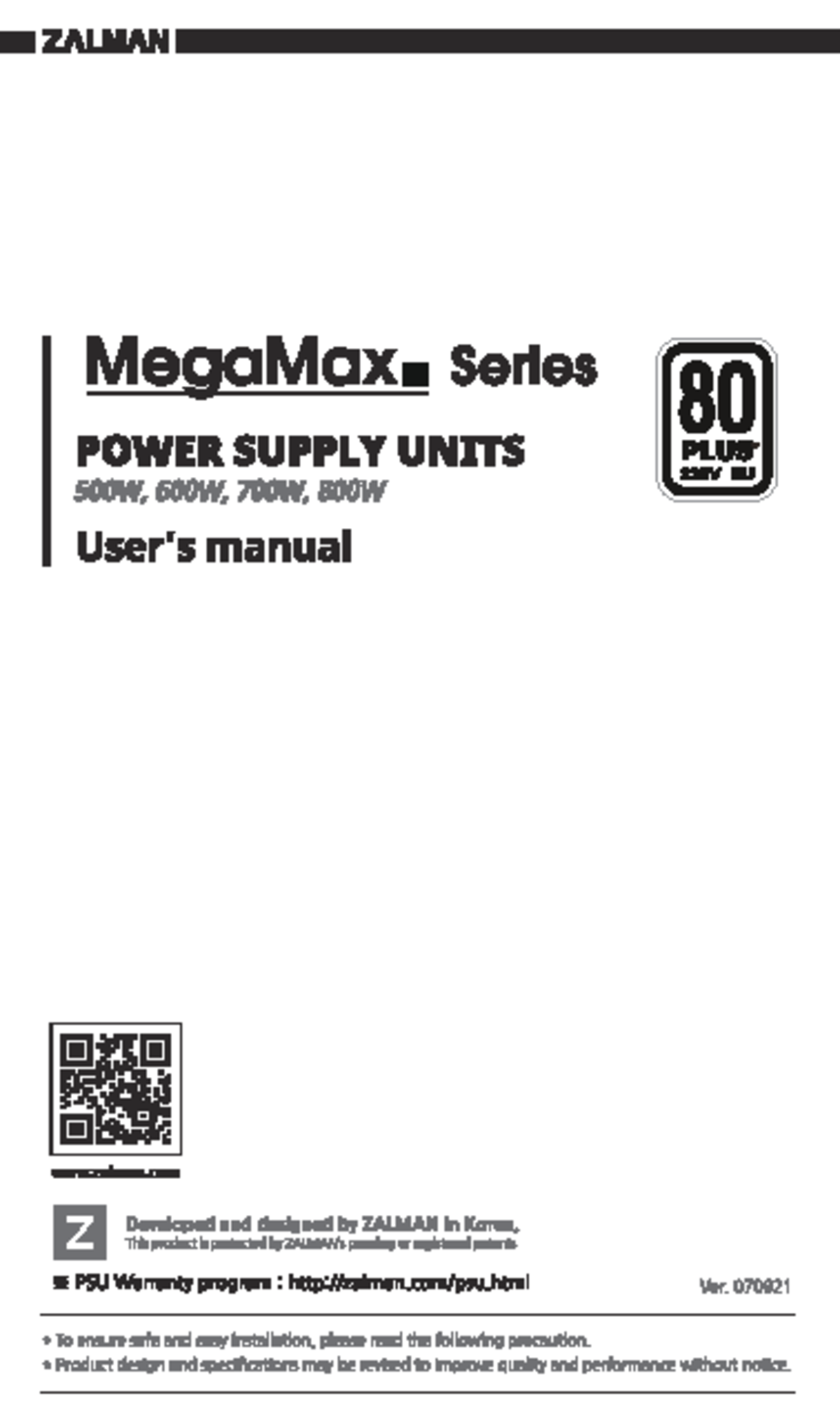 ZALMAN ZM-TXII V2 Series User Manual & Safety Guide - Studeersnel