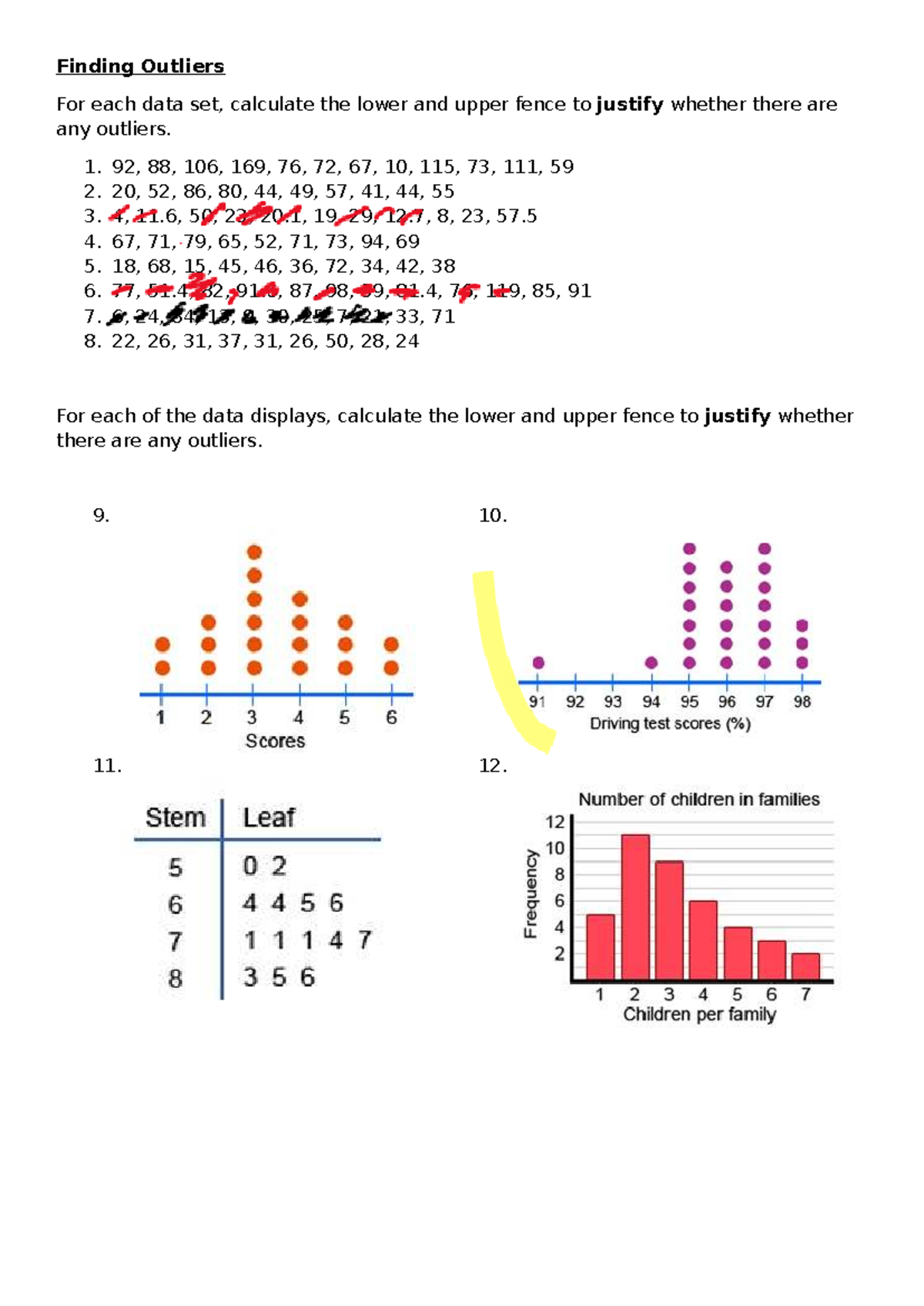 Calculating Outliers: Lower & Upper Fence Analysis - Studocu