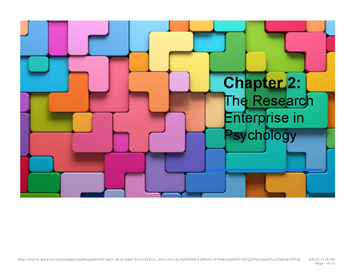 Chapter 2 Summary: The Research Enterprise in Psychology (PSY 101) - Studocu