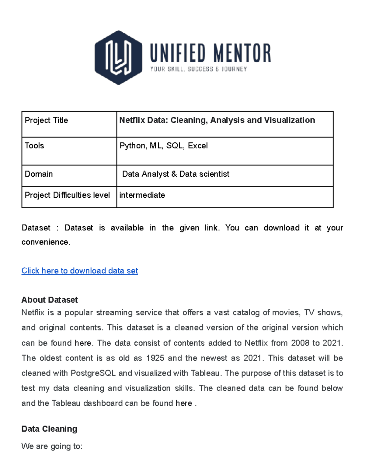 Netflix Data Cleaning, Analysis and Visualization ML FA DA projects ...