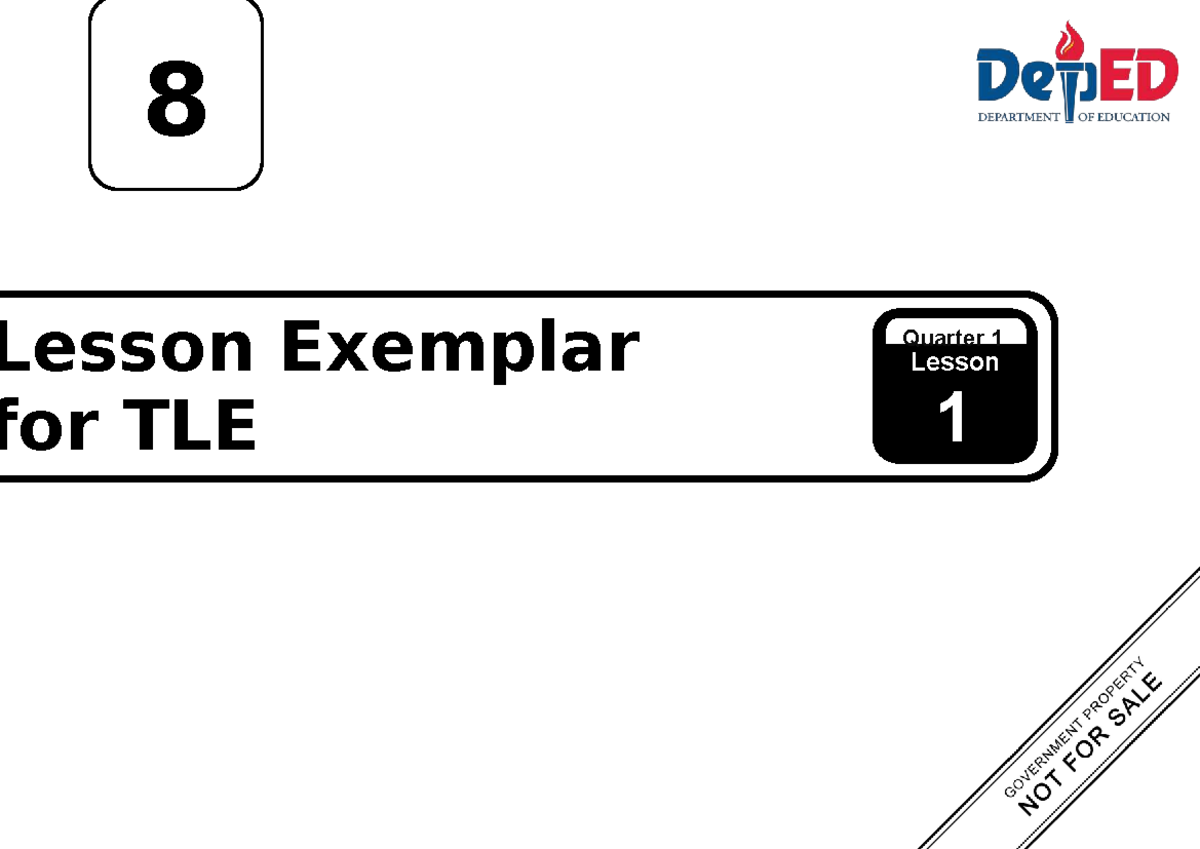 Q1 LE TLE 8 Lesson 1 Exemplar: Tools & Equipment in ICT - Studocu