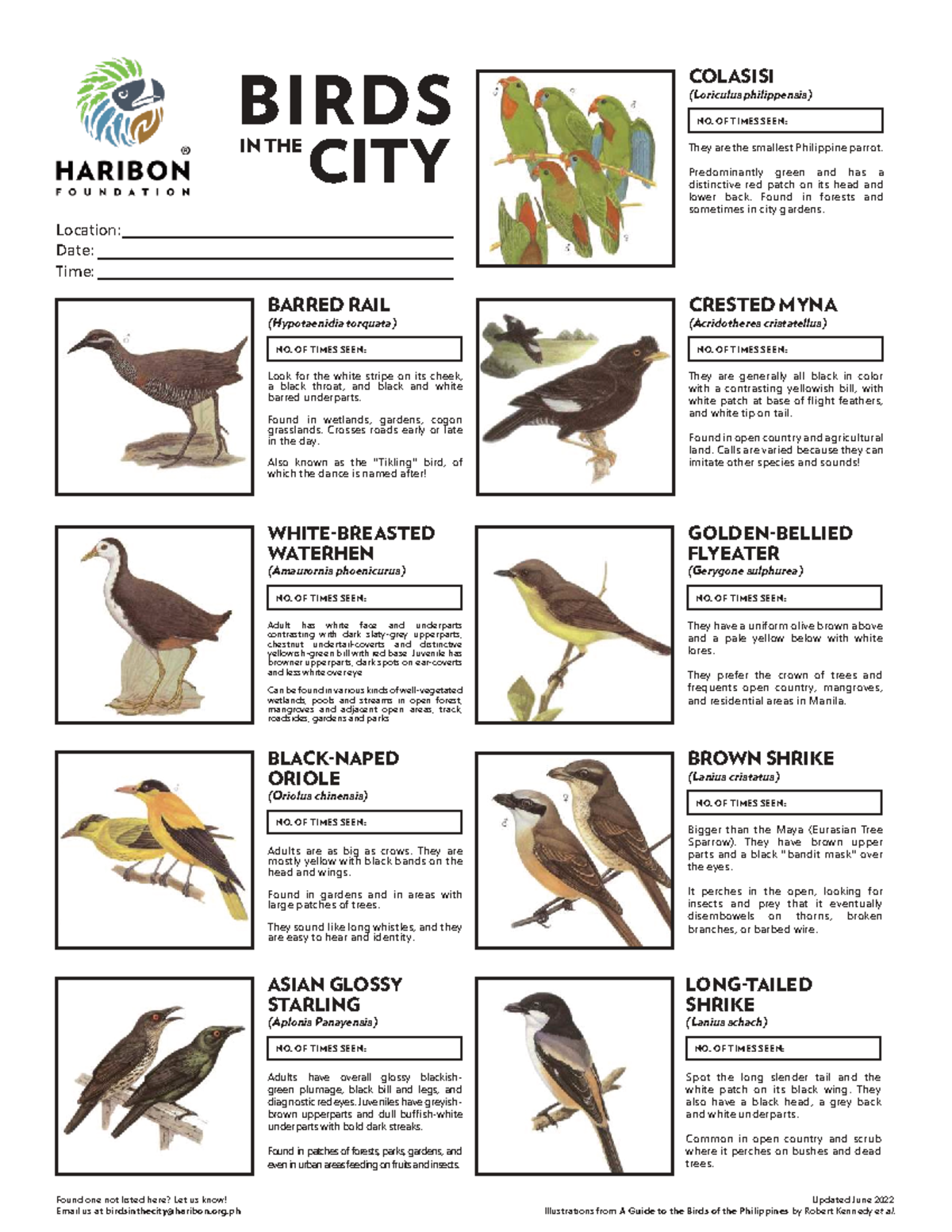 Birds in the City Guide (Updated June 2022) - Studocu