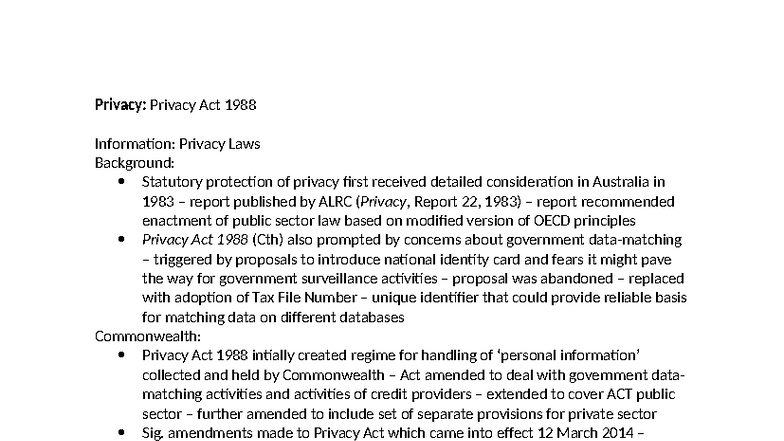 Privacy Act 1988: Comprehensive Overview of Australian Privacy Laws ...