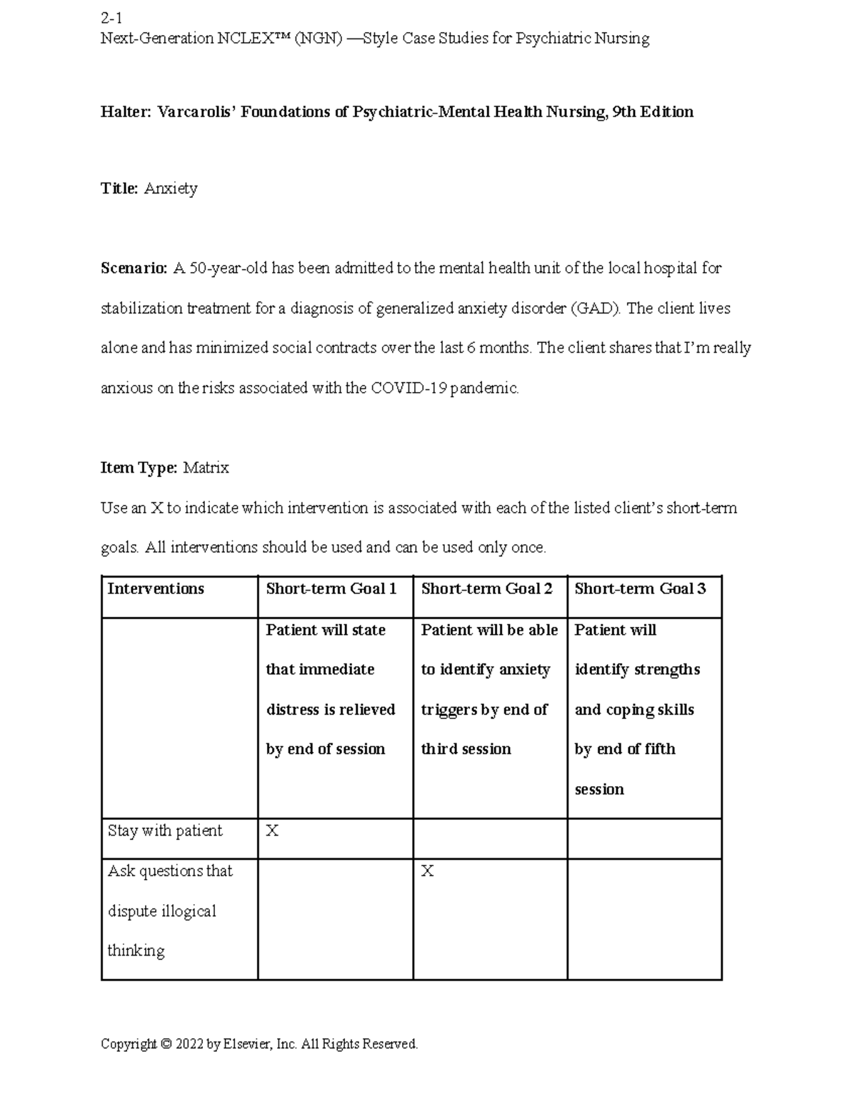 NUR 2890 Anxiety Case Study: Strategies for Managing GAD - Studocu