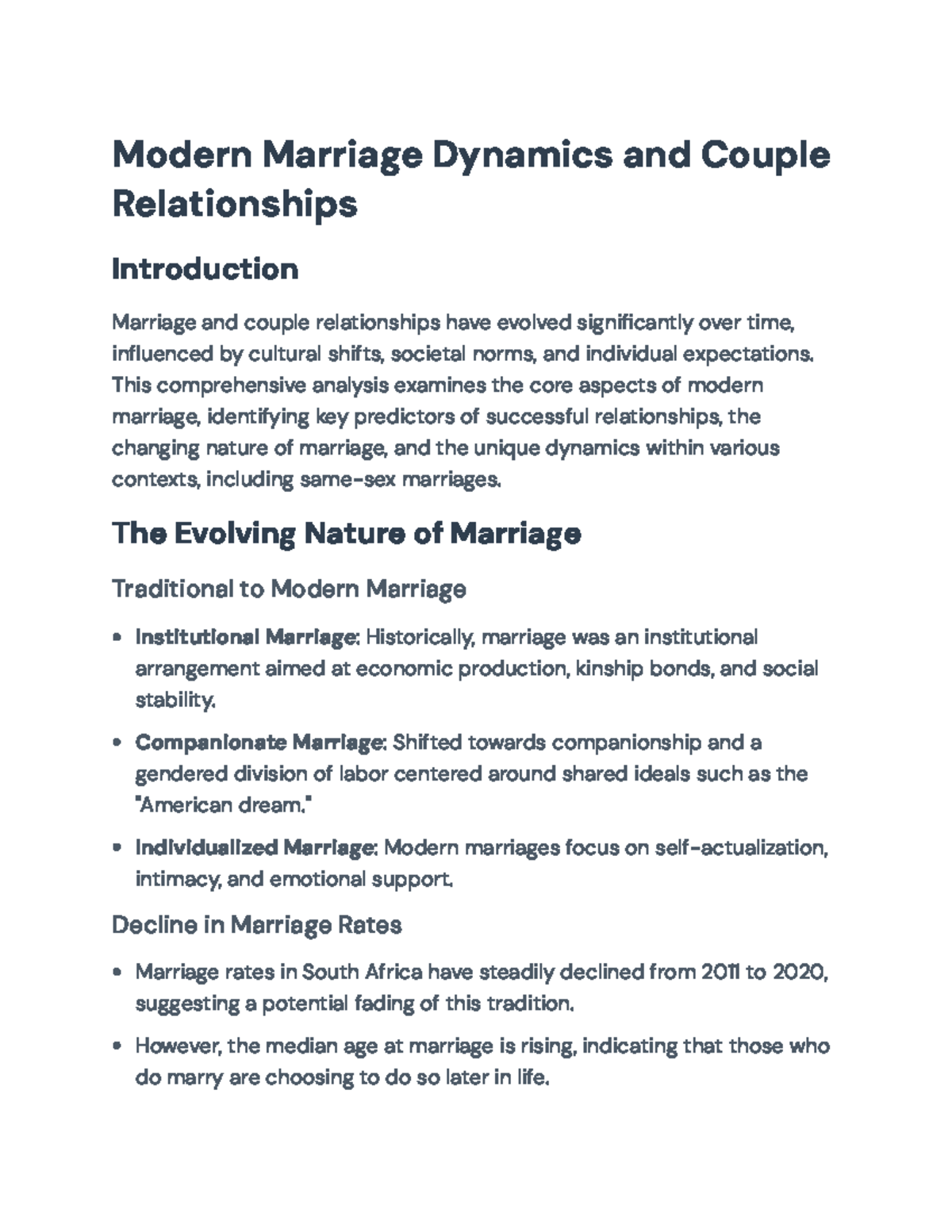 Modern Marriage Dynamics: Predictors and Relationship Success Analysis ...