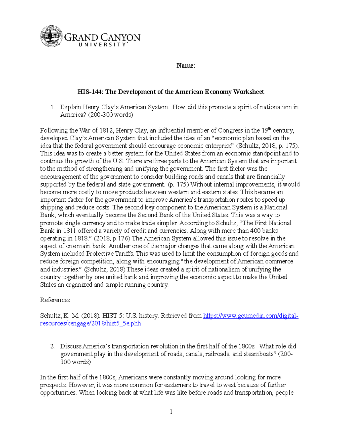 HIS-144: Key Concepts in the Development of the American Economy - Studocu