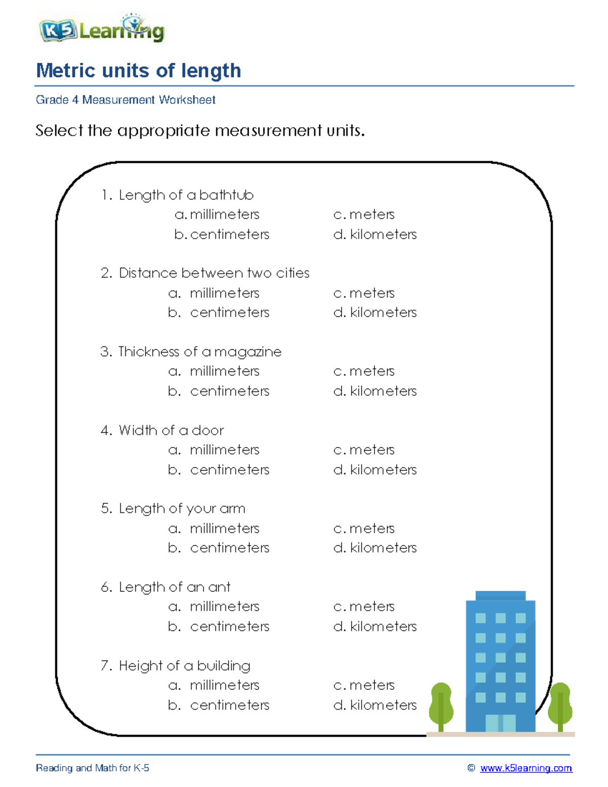 Grade 4 Math Worksheet: Metric Units of Length Measurement - Studocu