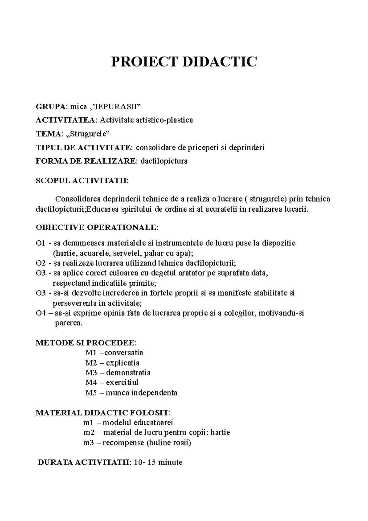 Dactilopictura Strugurele - Proiect Didactic Grupa Mica (P.D - DEC1 ...