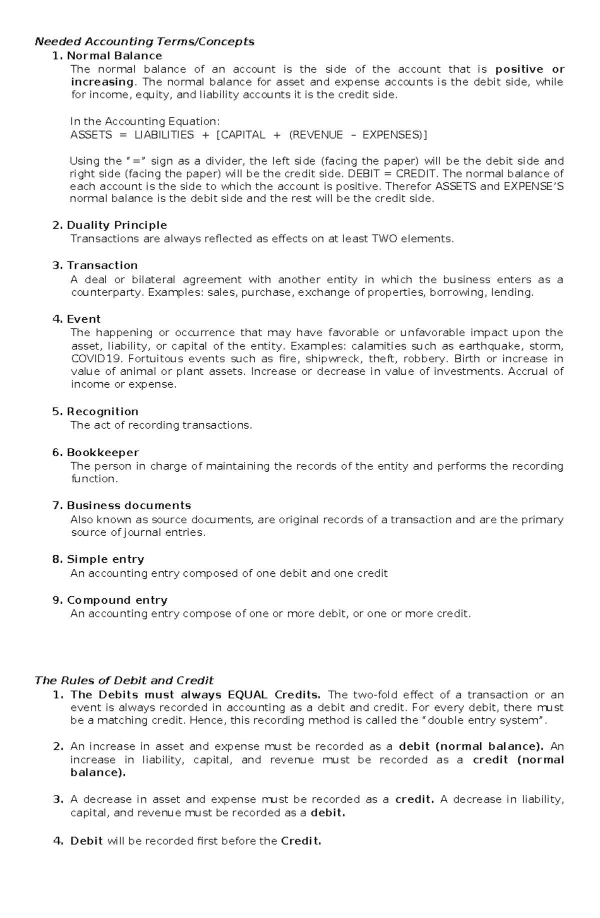FABM1 - Tuesday - Module: Key Accounting Concepts and Terms - Studocu