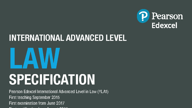 Pearson Edexcel IAL Law Specification - INTERNATIONAL ADVANCED LEVEL ...