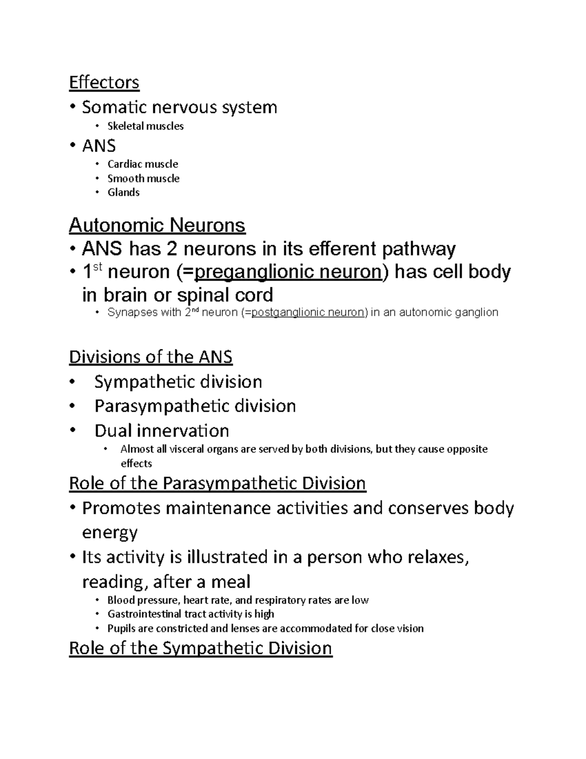 ANS Overview and Functions: Detailed Notes on Autonomic Nervous System ...