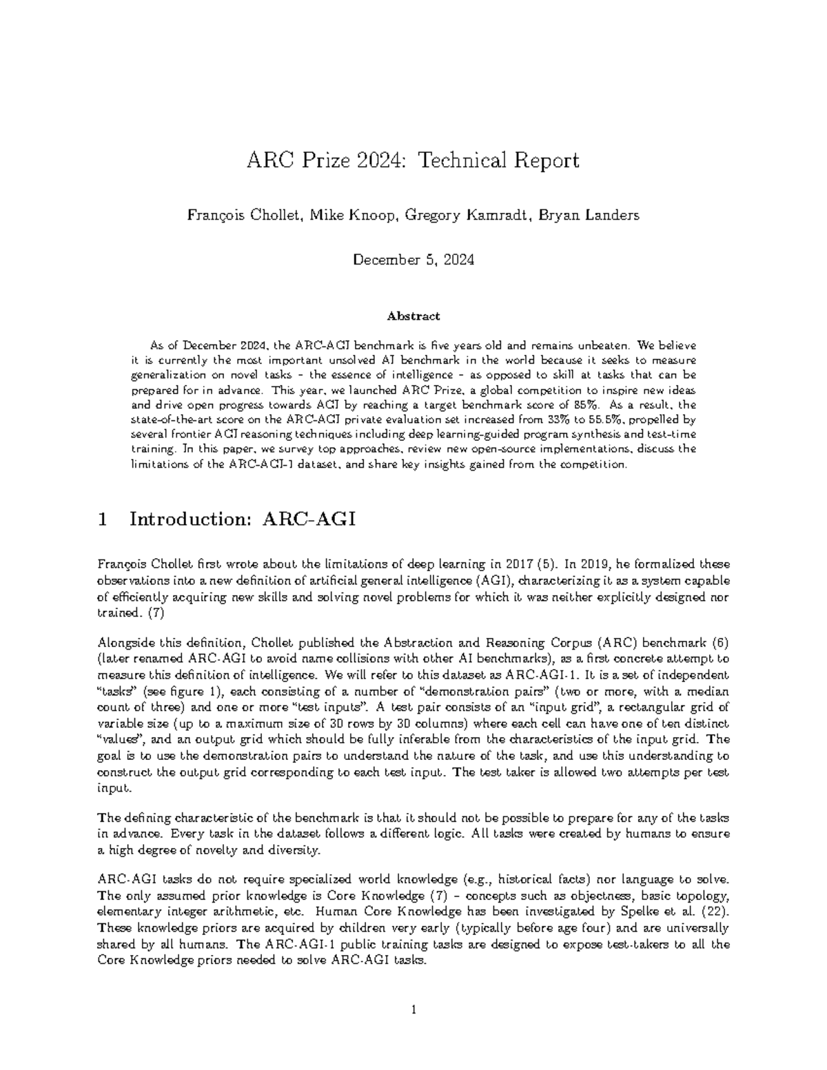 ARC Prize 2024: Comprehensive Technical Report on AGI Benchmark - Studocu