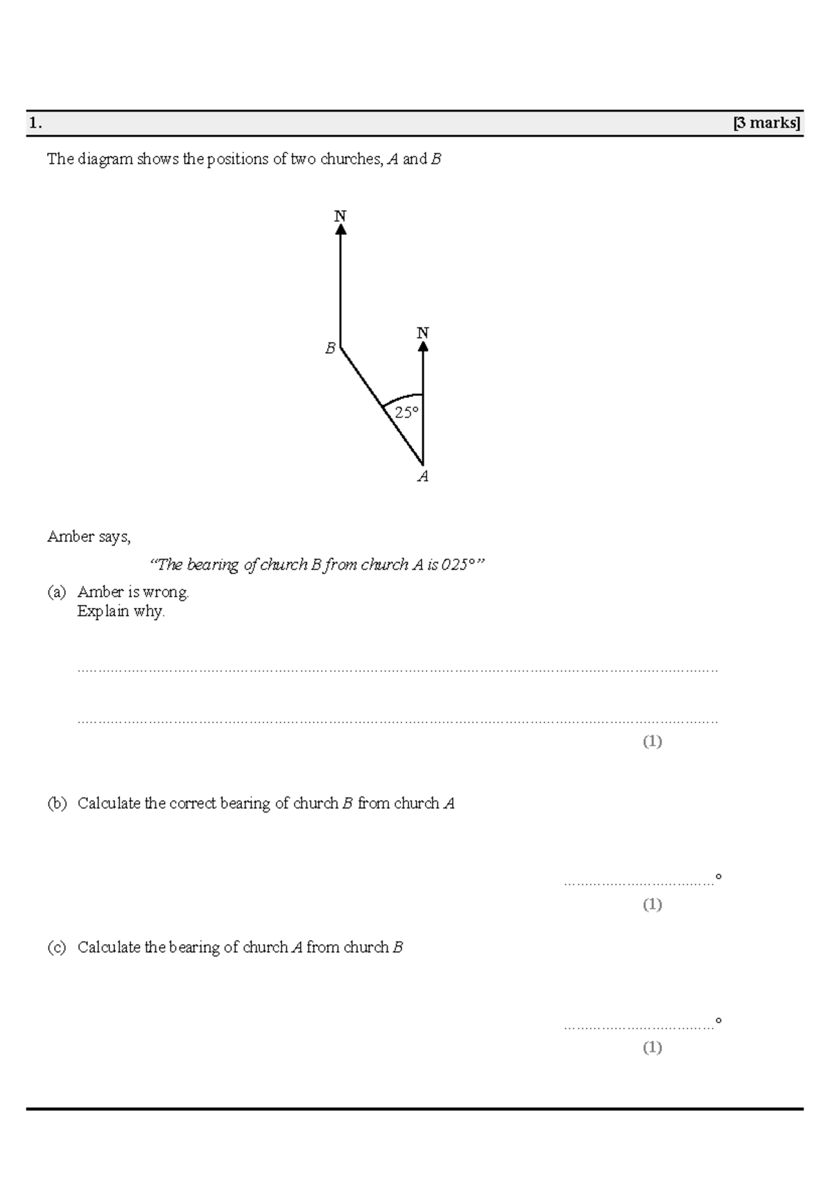 Bearings GCSE 9-1 Practice Questions (Set 30276) - Studocu