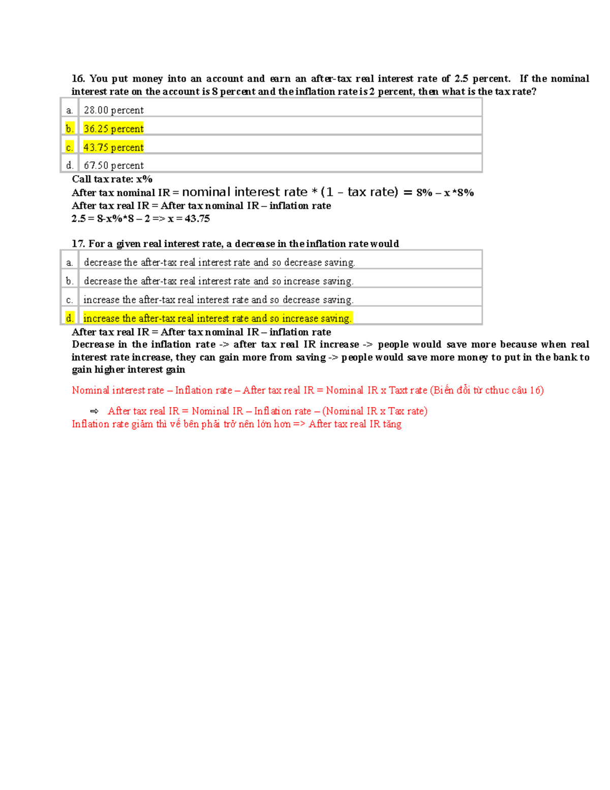 Macroeconomics Tutorial 6: Interest Rates and Tax Rate Calculations ...