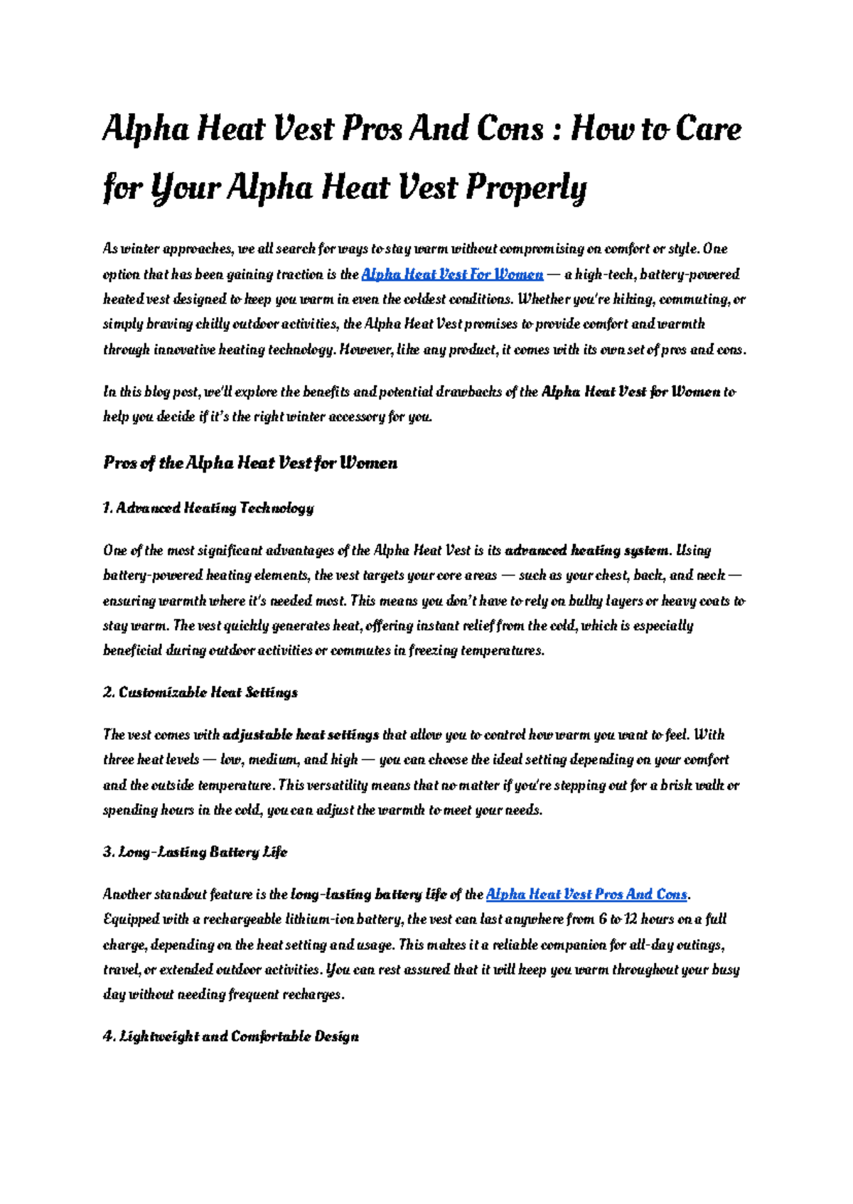 Alpha Heat Vest Pros And Cons How to Care for Your Alpha Heat Vest ...