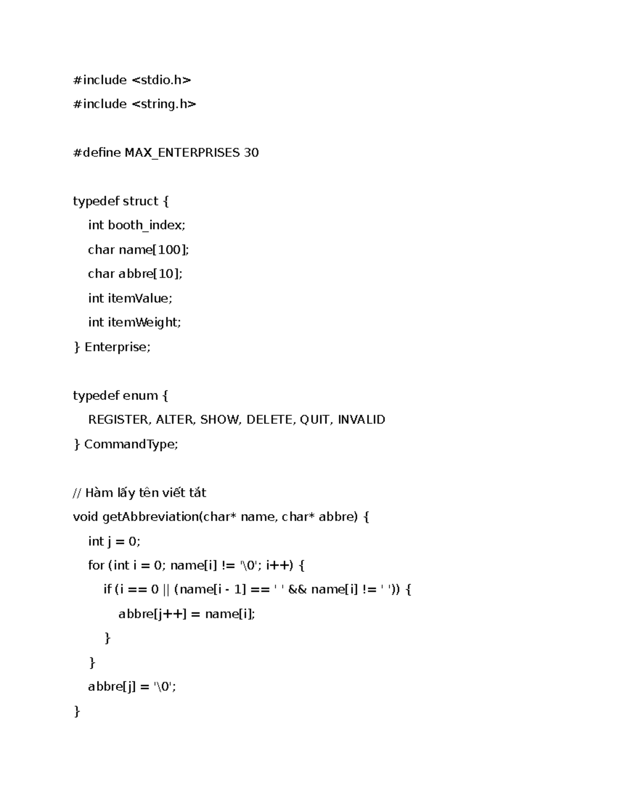 Include - nope - #include #include #define MAX_ENTERPRISES 30 typedef - Studocu