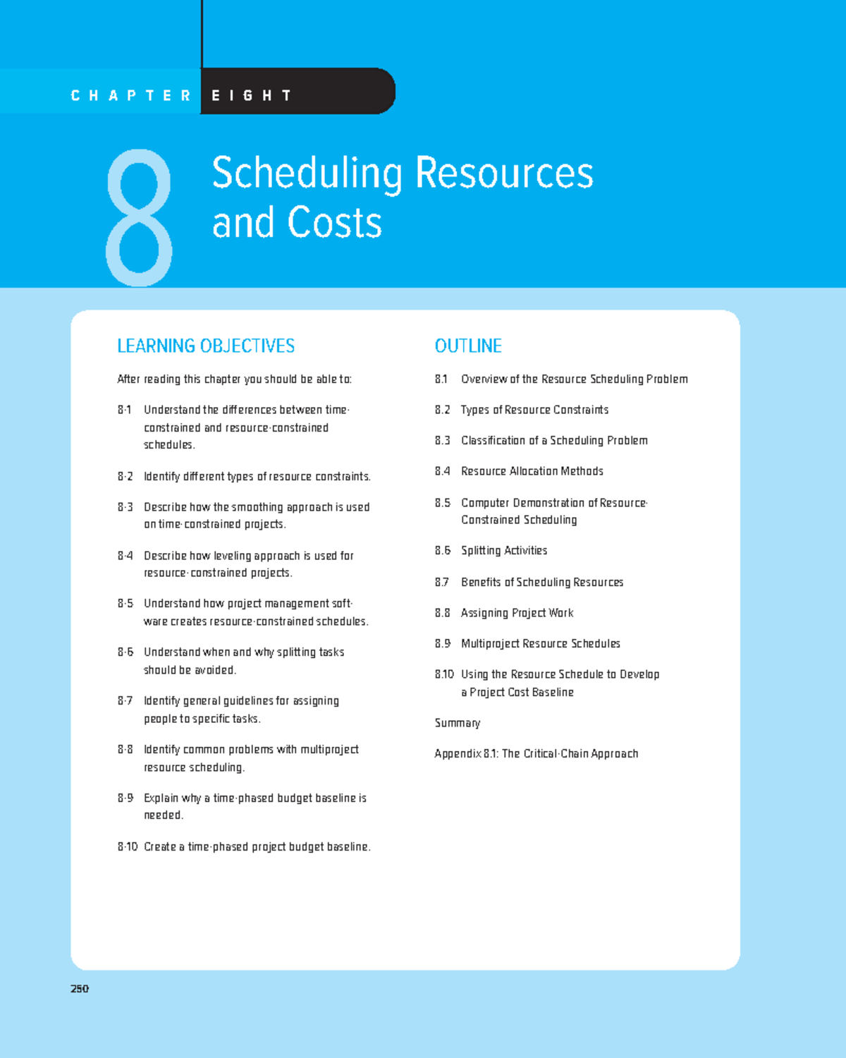 Chapter 8: Scheduling Resources and Costs - Key Concepts and Techniques - Studocu