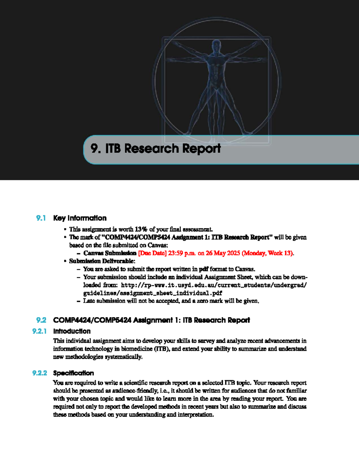 COMP4424 COMP5424 Final Assessment: ITB Research Report Guidelines ...