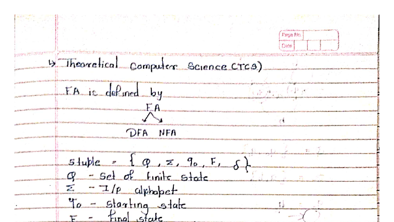Theory of Computations: DFA and NFA Constructs (CTCS) - Studocu