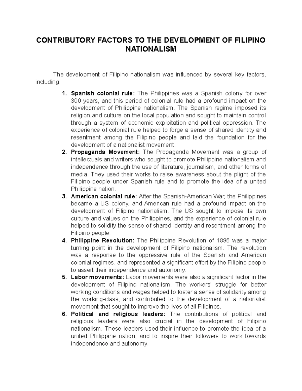 1. THE Evolution OF Filipino Nationalism - Evolution of Filipino ...