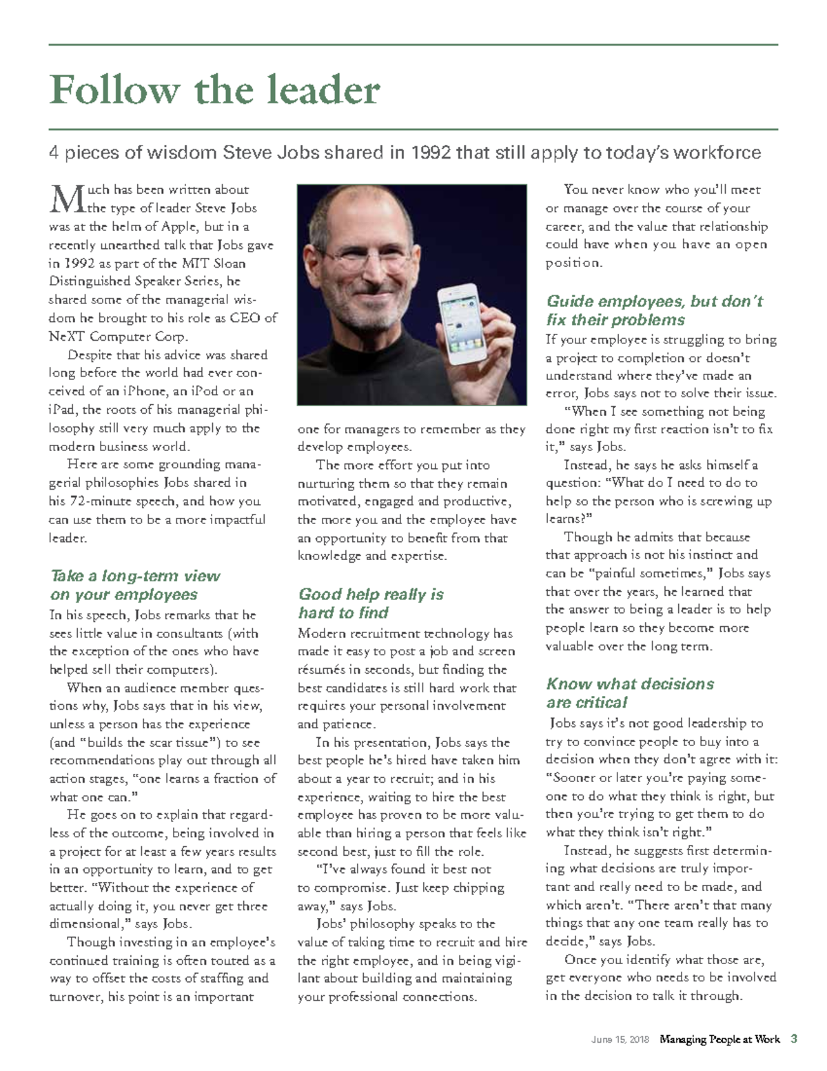 Tut 1 Reading: Steve Jobs' Timeless Managerial Insights for Leaders ...
