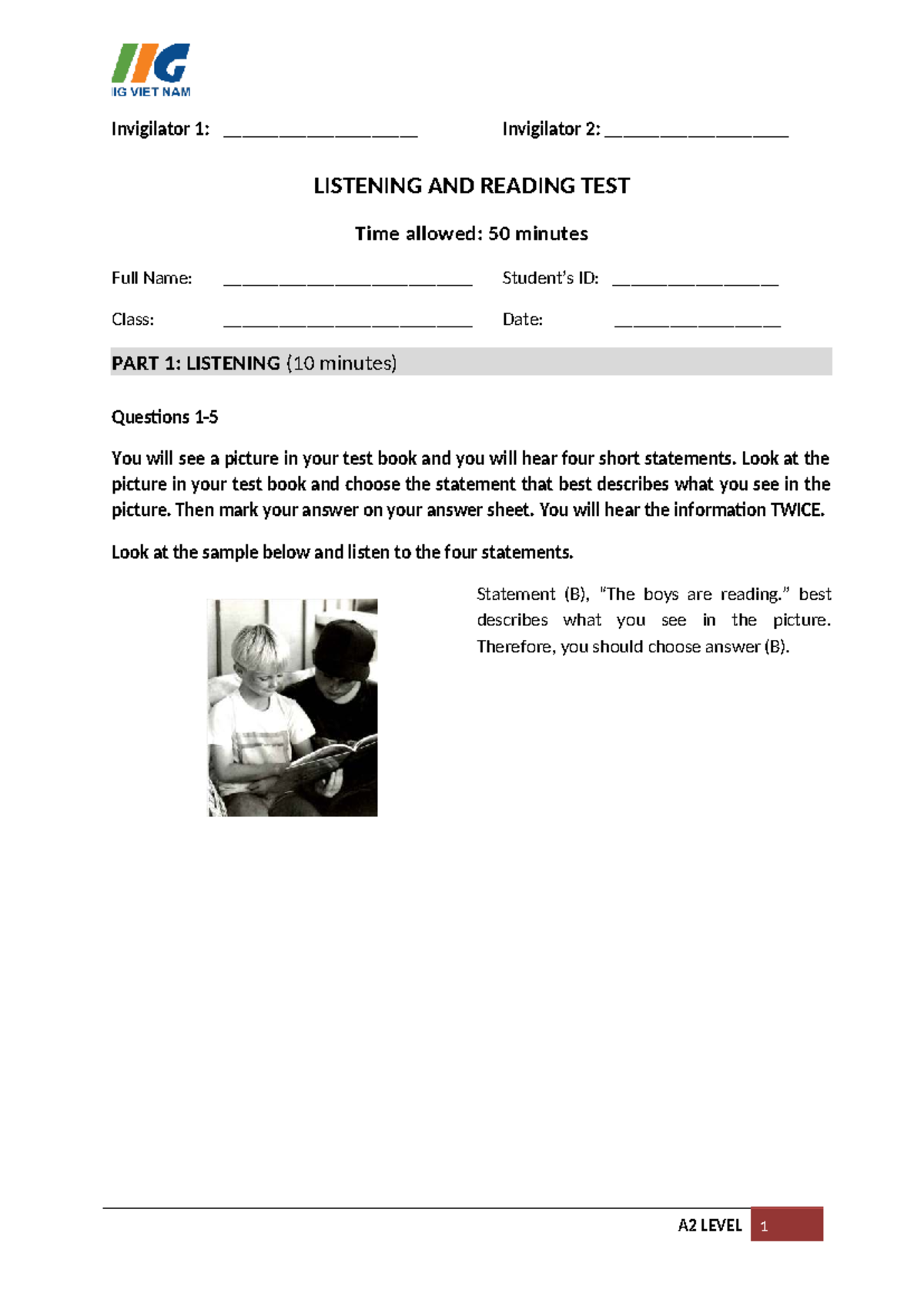 C1 Midterm Test 3 A: Listening and Reading Assessment - Studocu