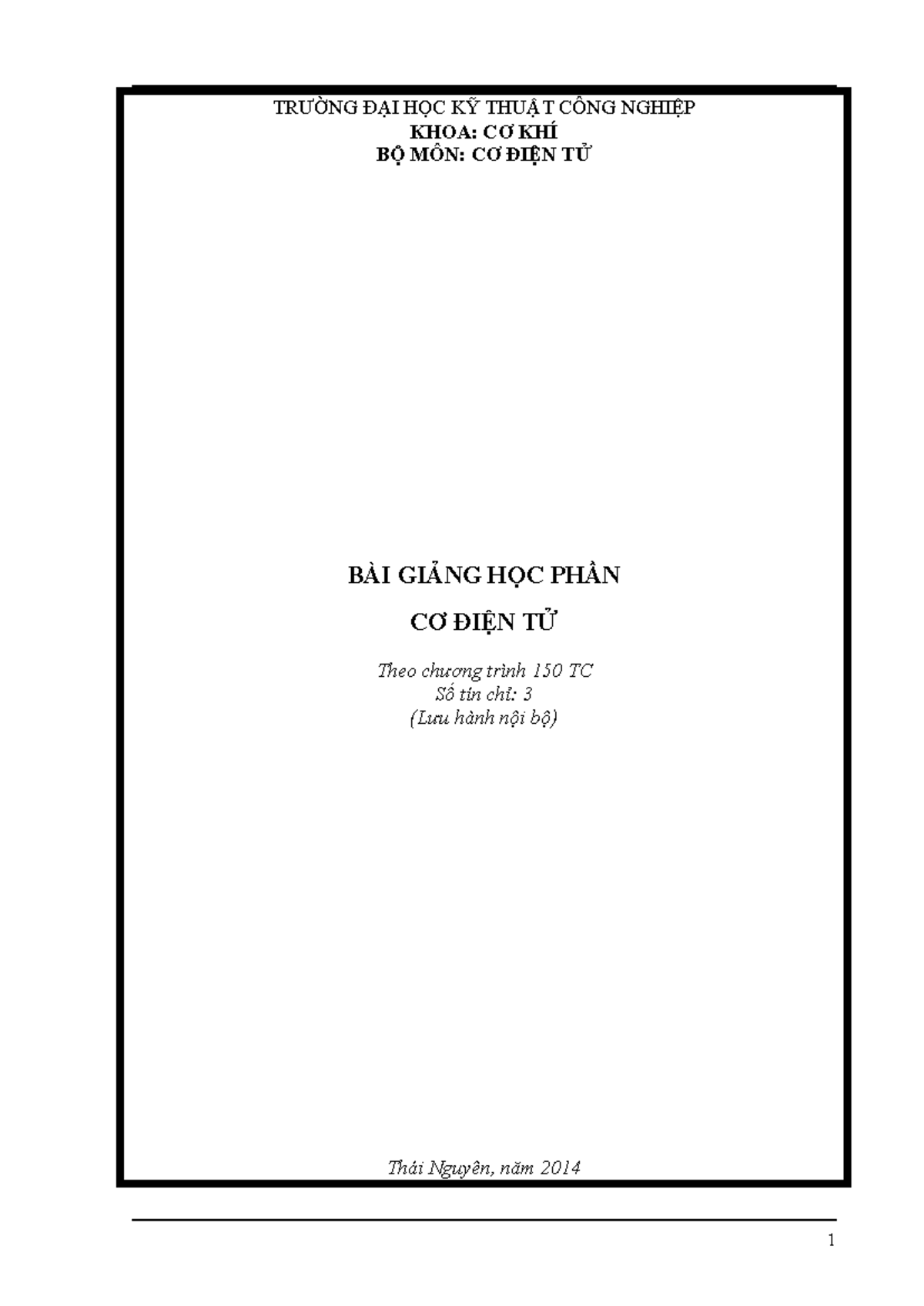 Co dien tu - Chuyên ngành cơ điện tử, giúp đọc được quy trình giảng dạy ...
