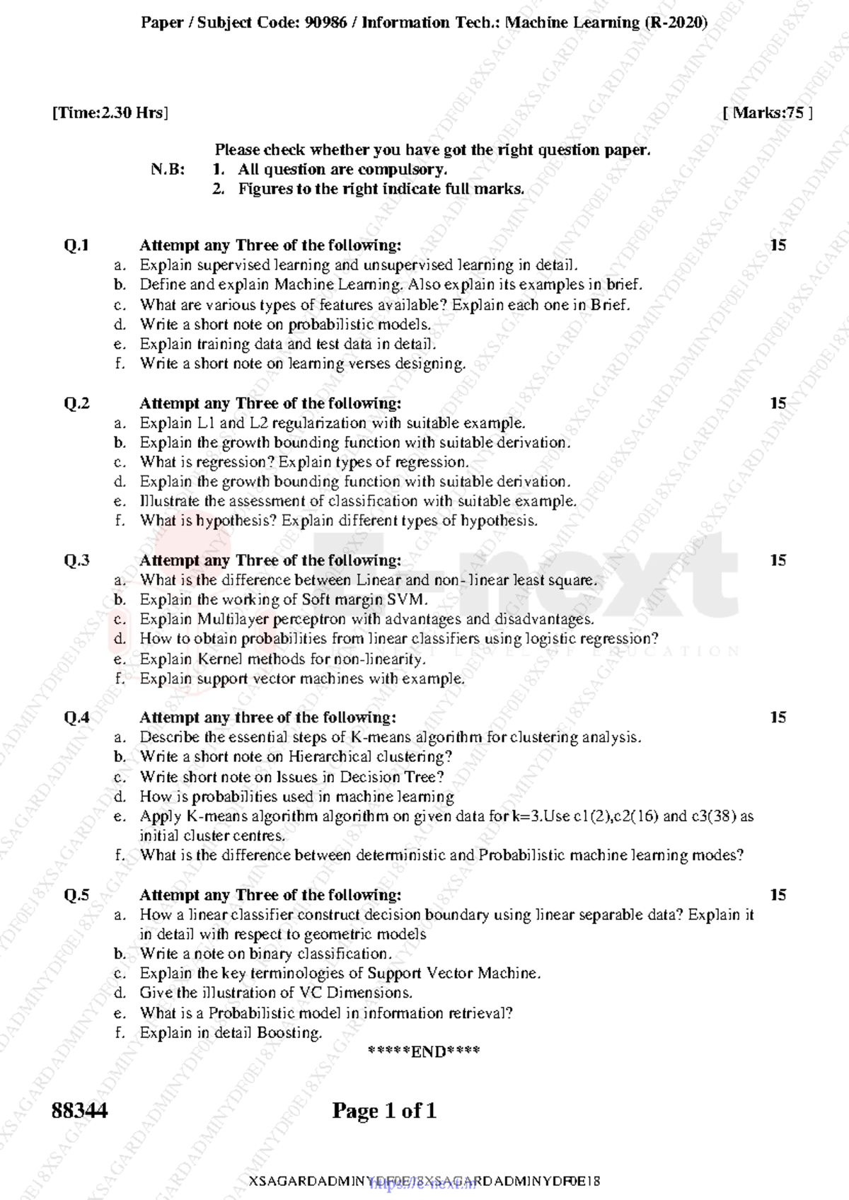 MU Mscit SEM3 Machine Learning Final Exam Paper 90986 - Studocu