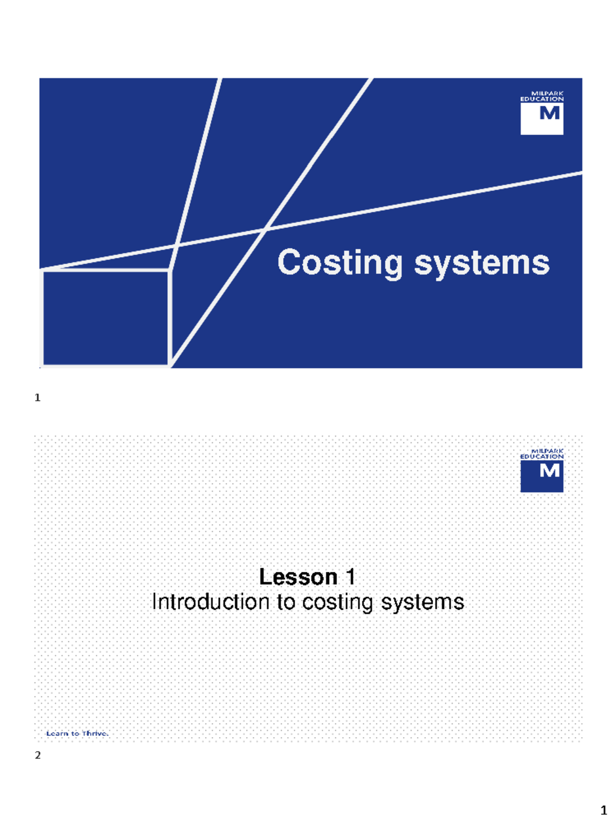 Costing Systems 1: Introduction to Costing Methods and Concepts - Studocu
