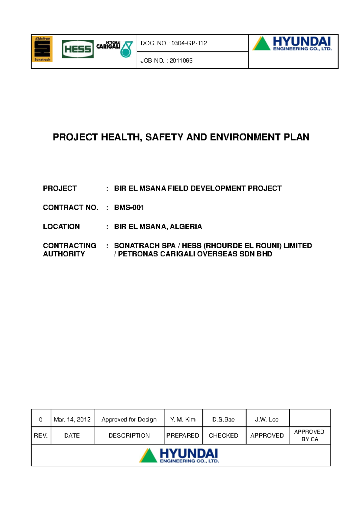 BMS Project HSE Plan: Health, Safety & Environment Overview - Studocu