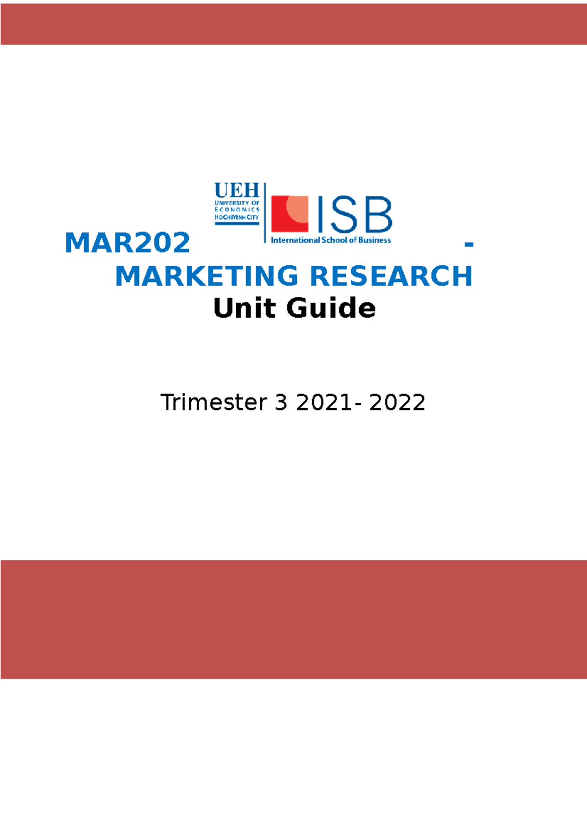 MAR202 Marketing Research S120 - Vi Tran - MAR202 - MARKETING RESEARCH ...