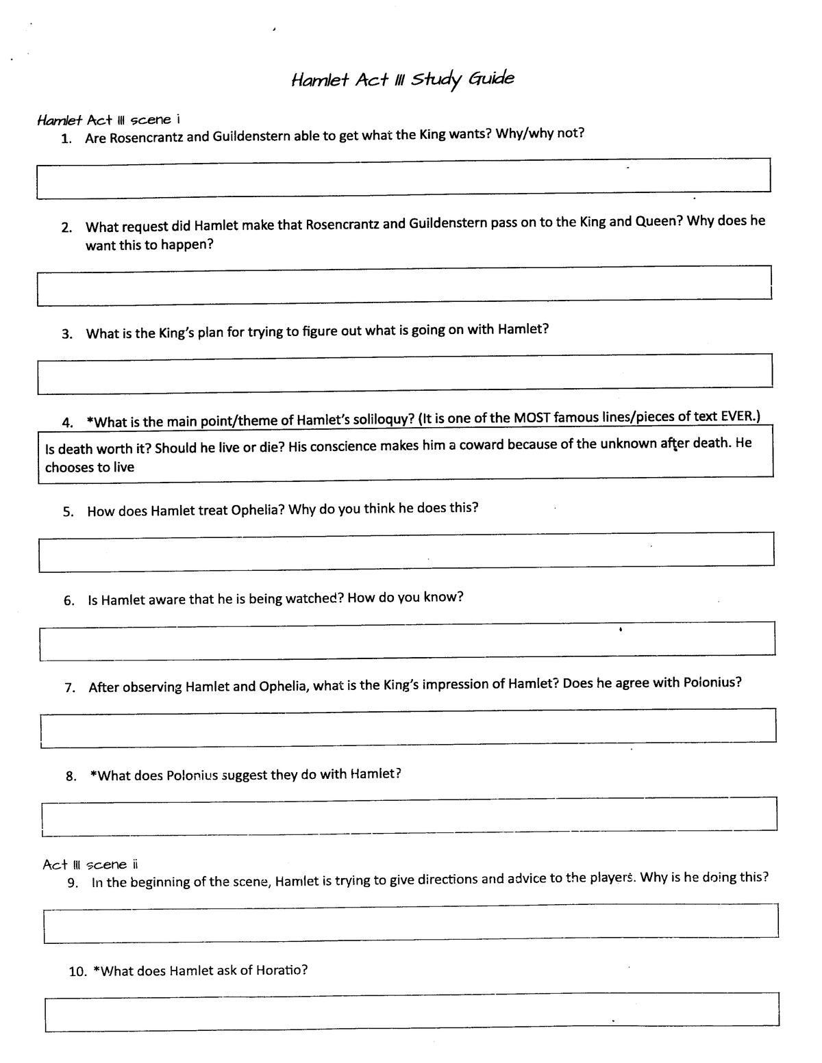 Hamlet Act II Study Guide: Key Scenes and Analysis - Studocu